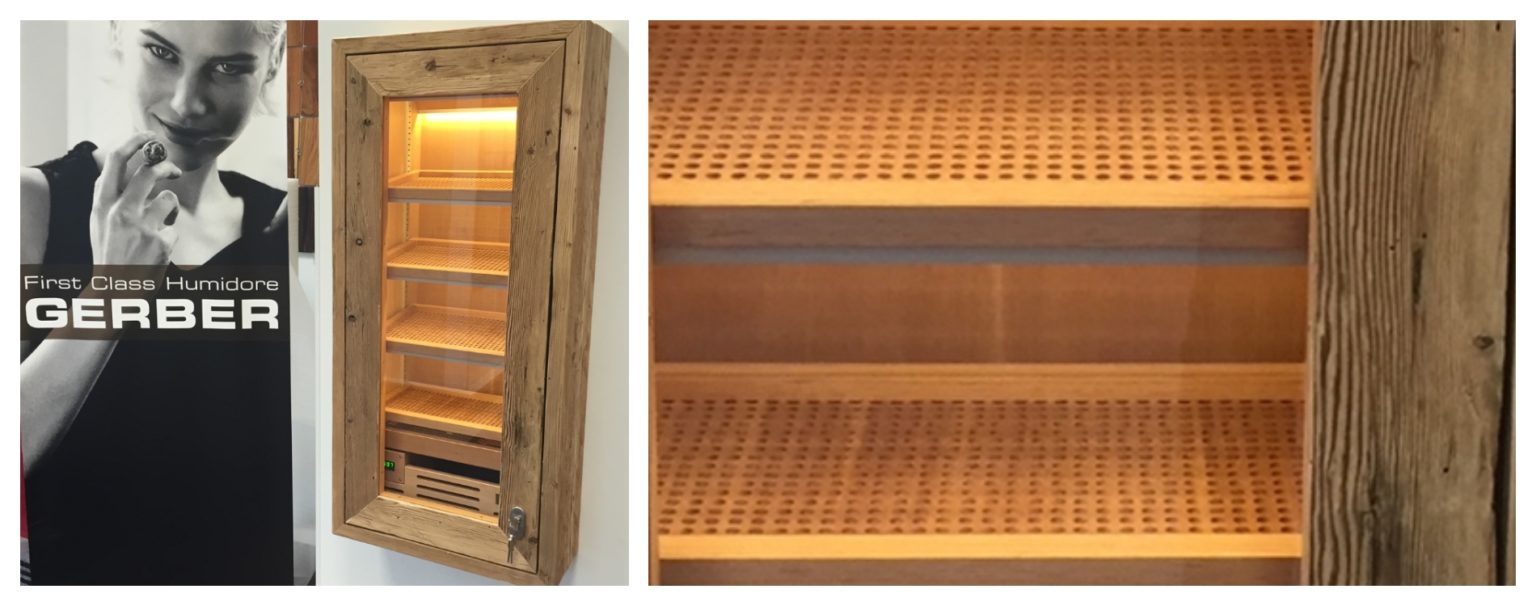 Humidor aus sägerauem Holz mit elektronischem Befeuchter » Gerber Humidore